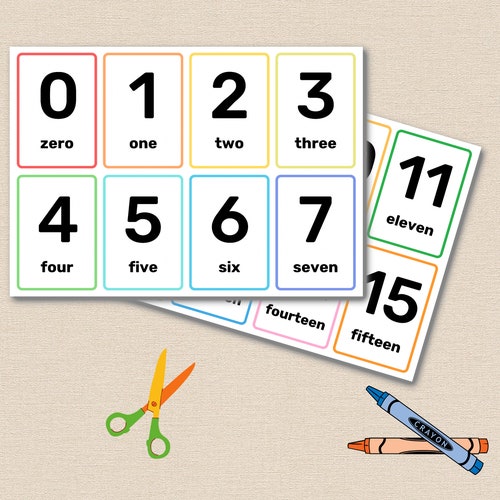 Numbers 1-20 Flashcards / Printable Flashcards / Numbers / - Etsy