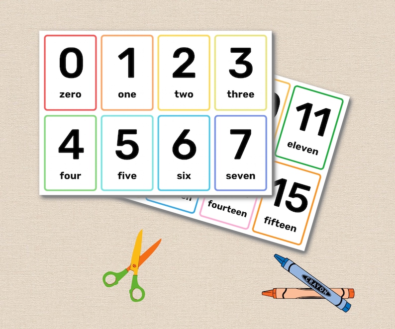 Numbers 1-20 Flashcards / Printable Flashcards / Numbers / Educational ...