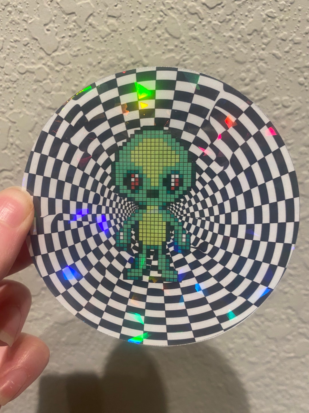 Holographic Pixelated Alien Invasion Vinyl Sticker Shattered - Etsy