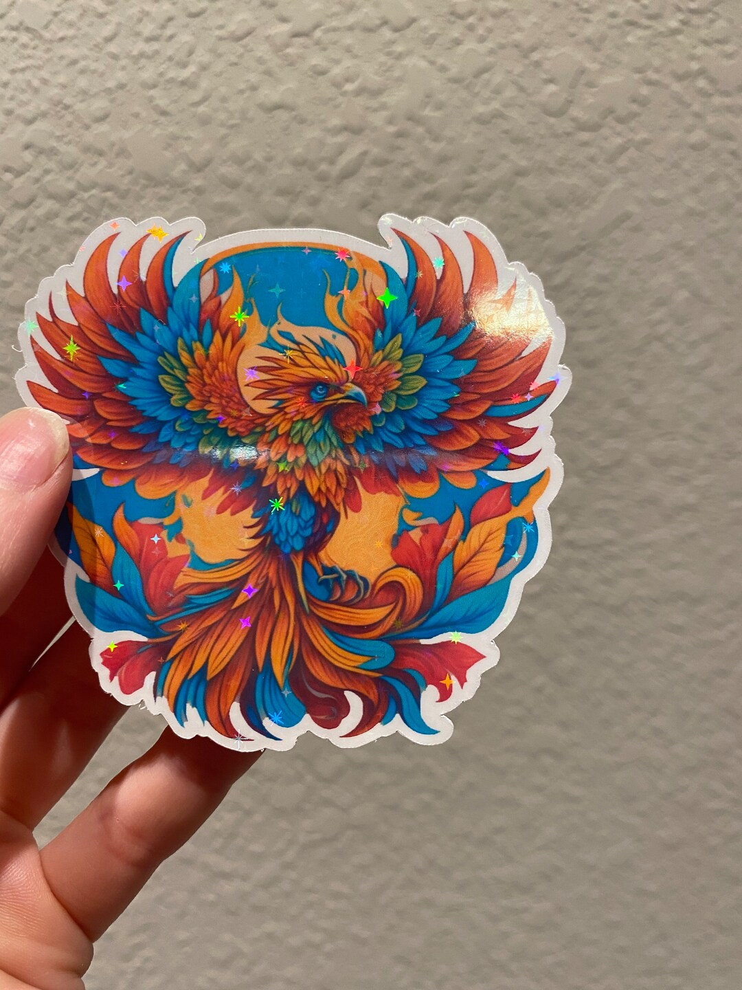 Holographic Psychedelic Phoenix Vinyl Sticker : Vibrant Holographic ...
