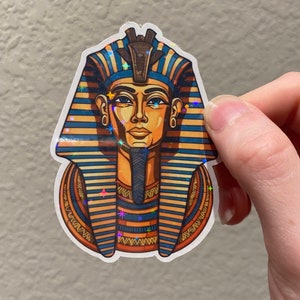 Egyptian Pharaoh Holographic Vinyl Sticker Starry Holographic Effect ...