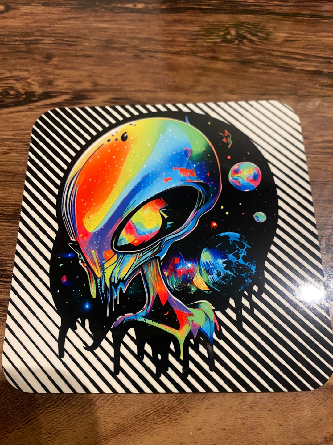 Vibrant Cosmic Rainbow Alien Coaster - Etsy