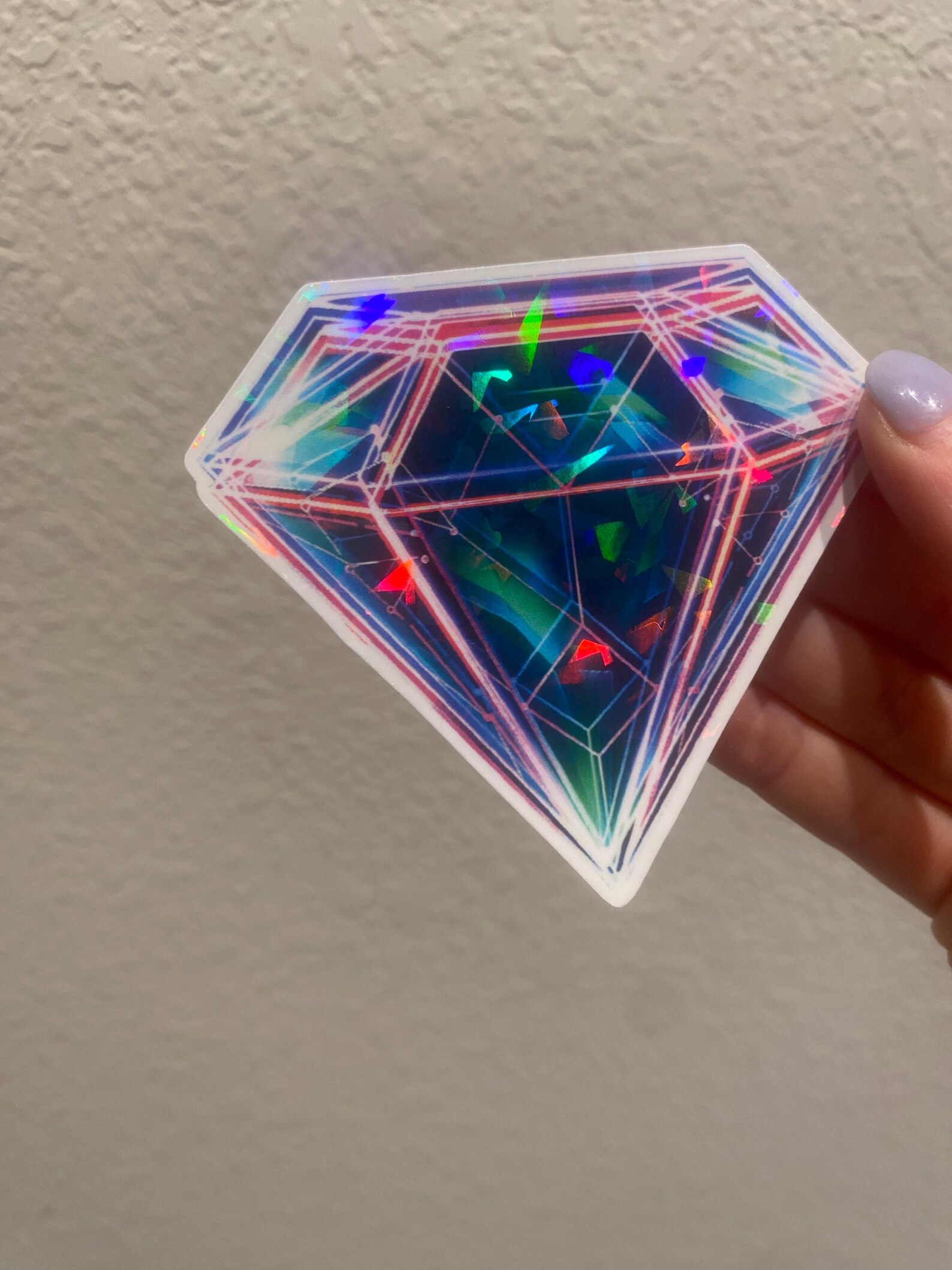 Synth Wave Diamond Holographic Vinyl Sticker Trippy Design, Vibrant ...