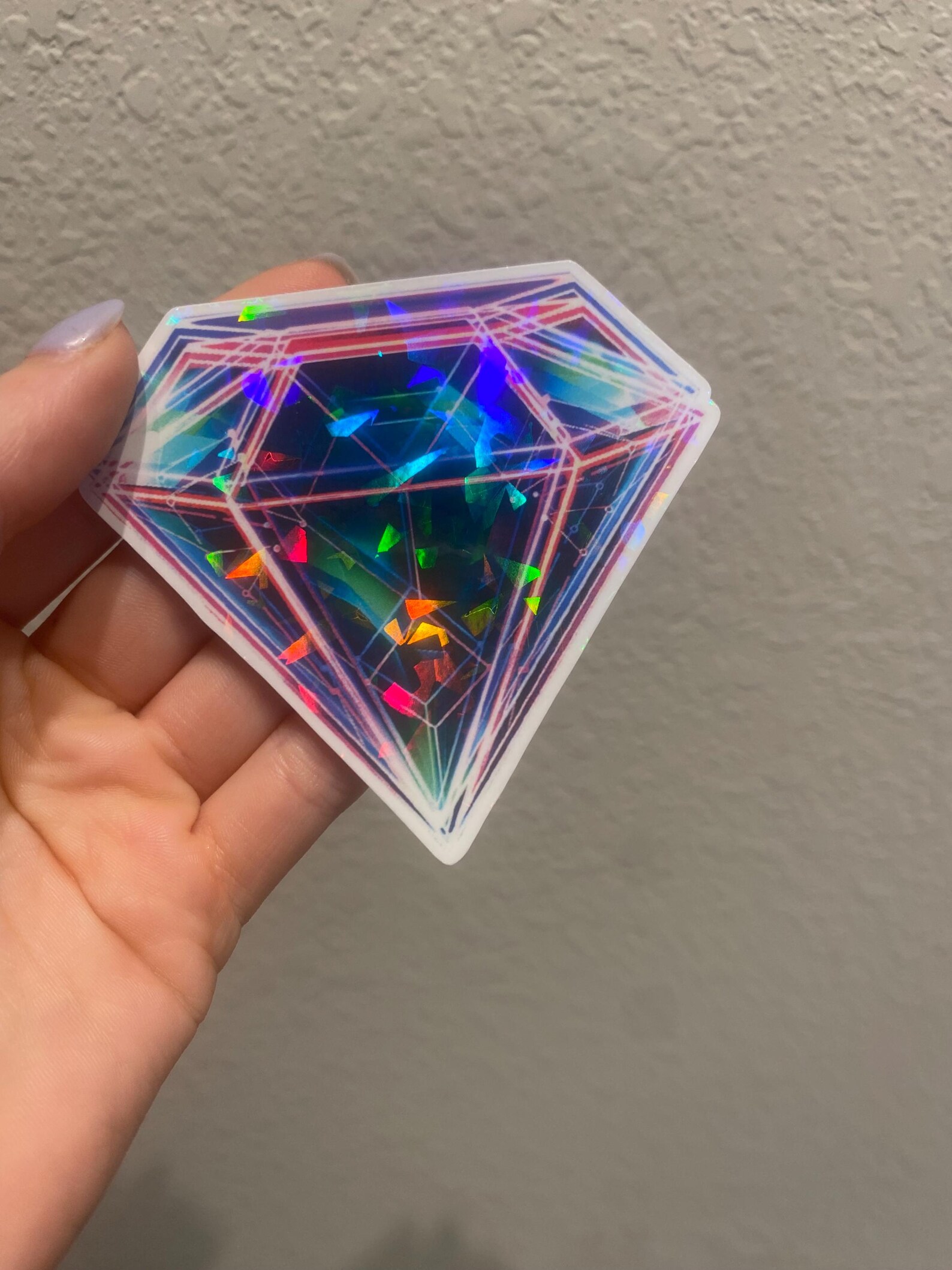 Synth Wave Diamond Holographic Vinyl Sticker Trippy Design, Vibrant ...