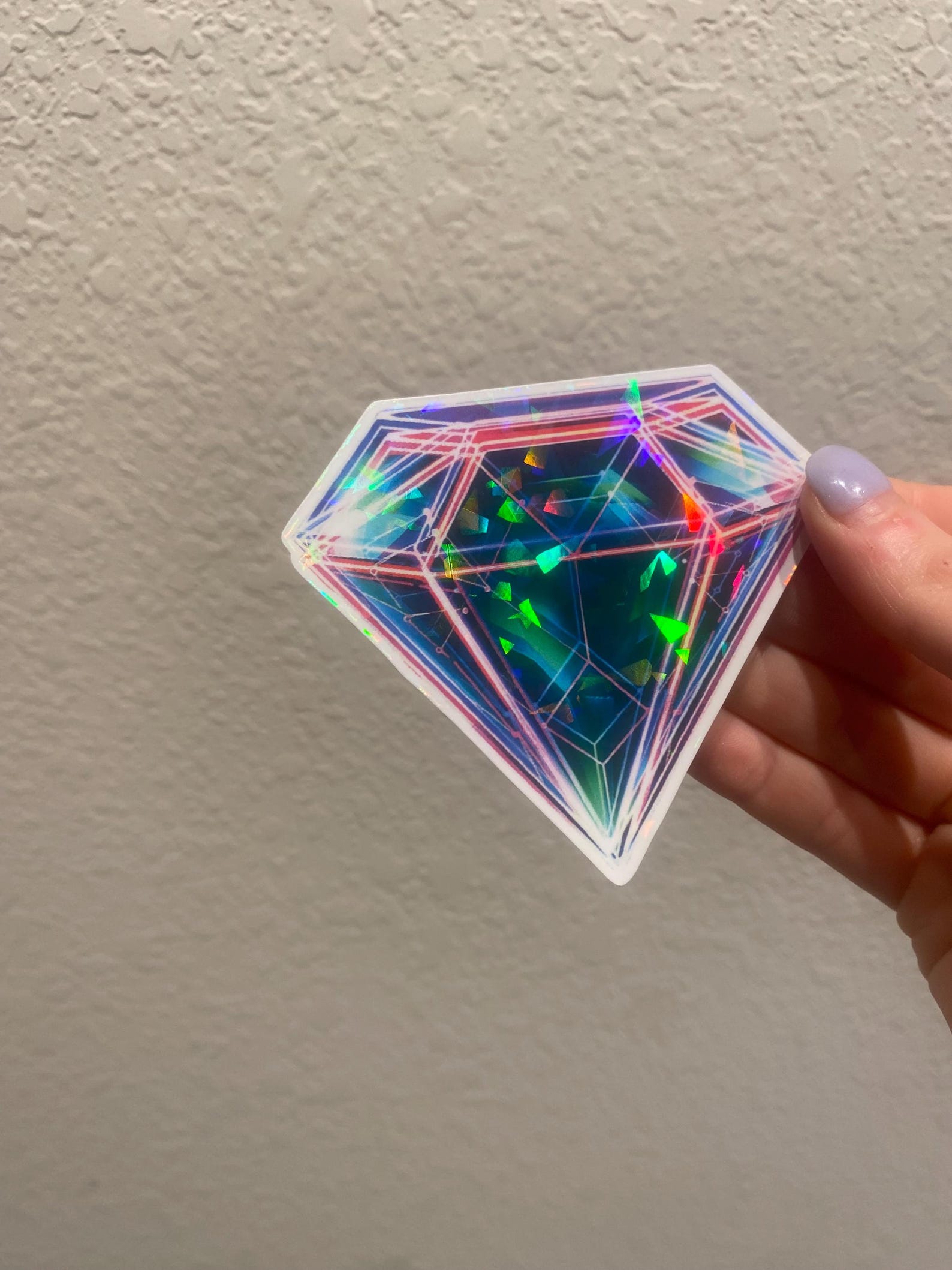 Synth Wave Diamond Holographic Vinyl Sticker Trippy Design, Vibrant ...