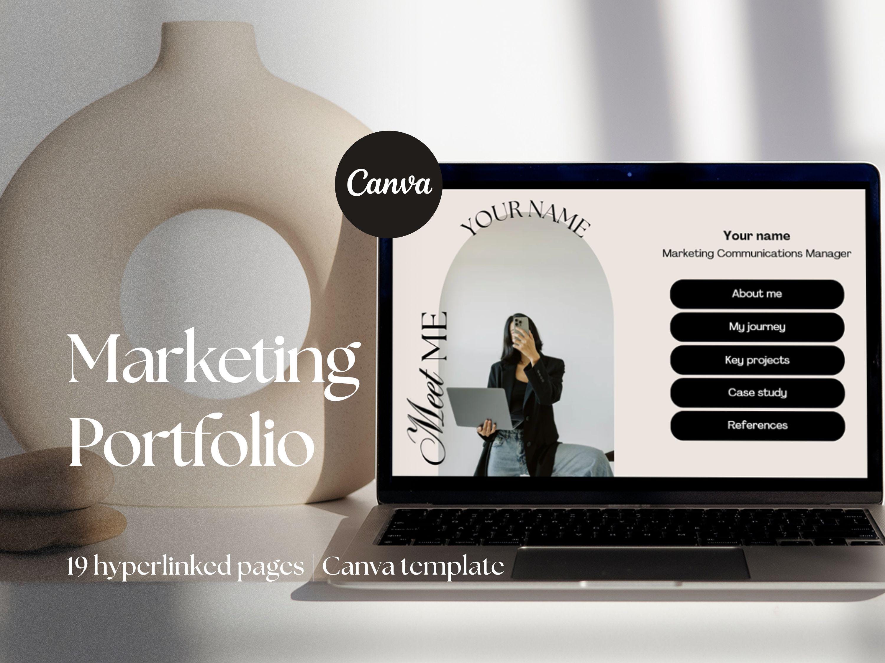 Digital Portfolio Template | Editable in Canva | Marketing Resume ...