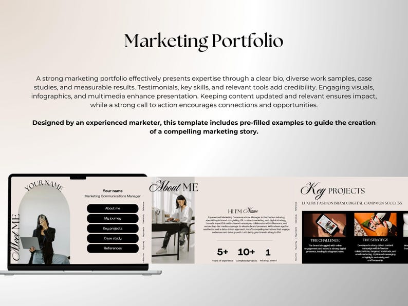 Digital Portfolio Template | Editable in Canva | Marketing Resume ...