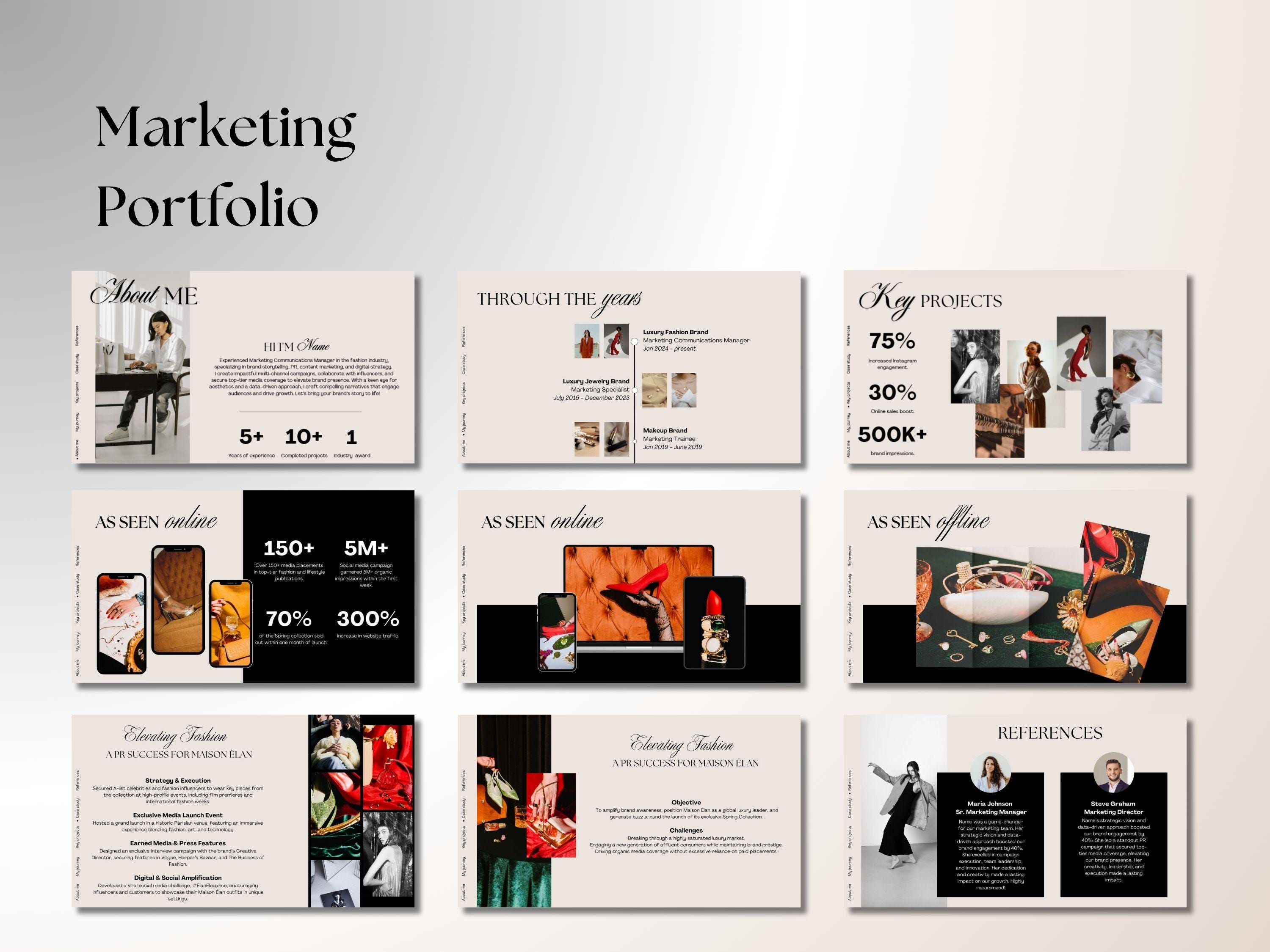 Digital Portfolio Template | Editable in Canva | Marketing Resume ...