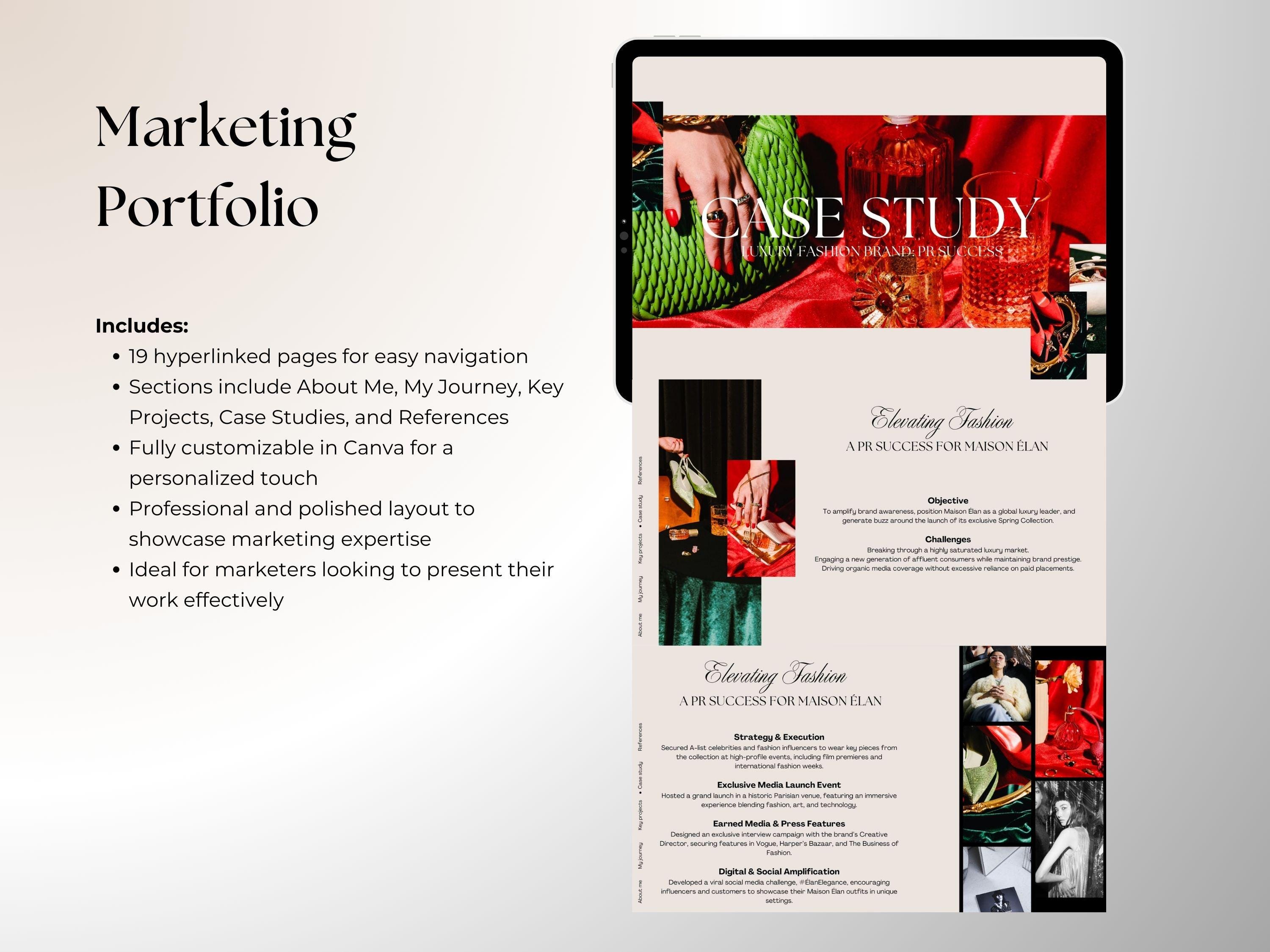 Digital Portfolio Template | Editable in Canva | Marketing Resume ...