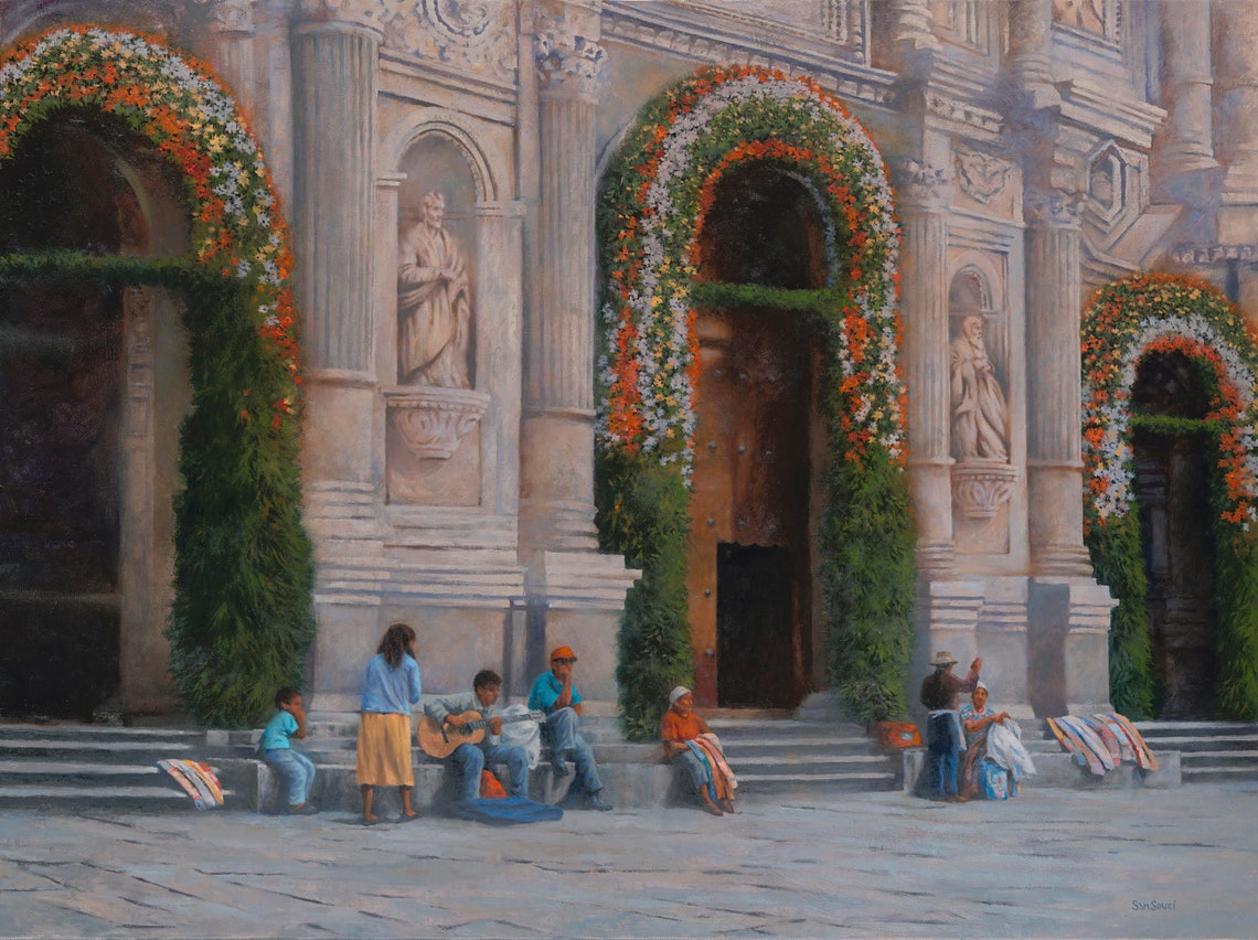 Cathedral De Oaxaca Oil Painting Giclee Print - Etsy