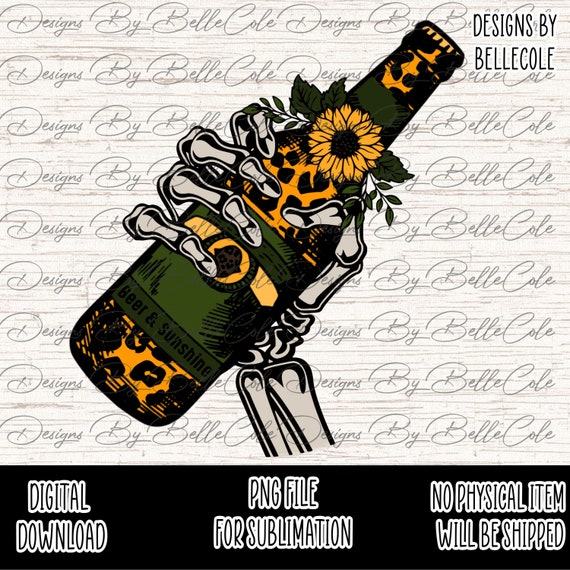 Skeleton Hand Beer and Sunshine PNG DIGITAL DOWNLOAD | Etsy