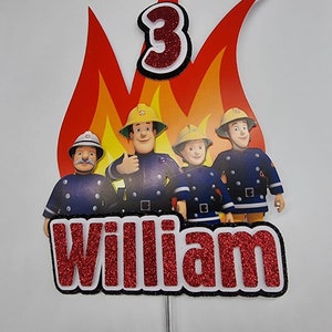 Fireman Sam Personalised Cake Topper 3d - Etsy UK