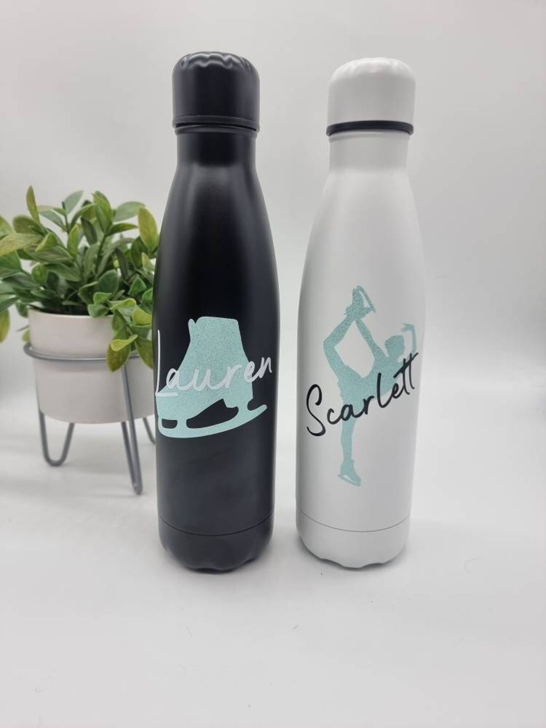 Personalised Ice Skating Water Bottle. Insulated Stainless Steel Bottle ...