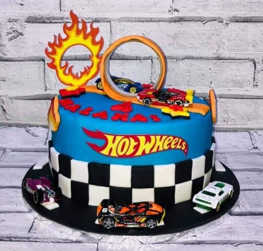 Fire Hoop/ Ring of Fire Hot Wheels Cake Topper With Stick - Etsy