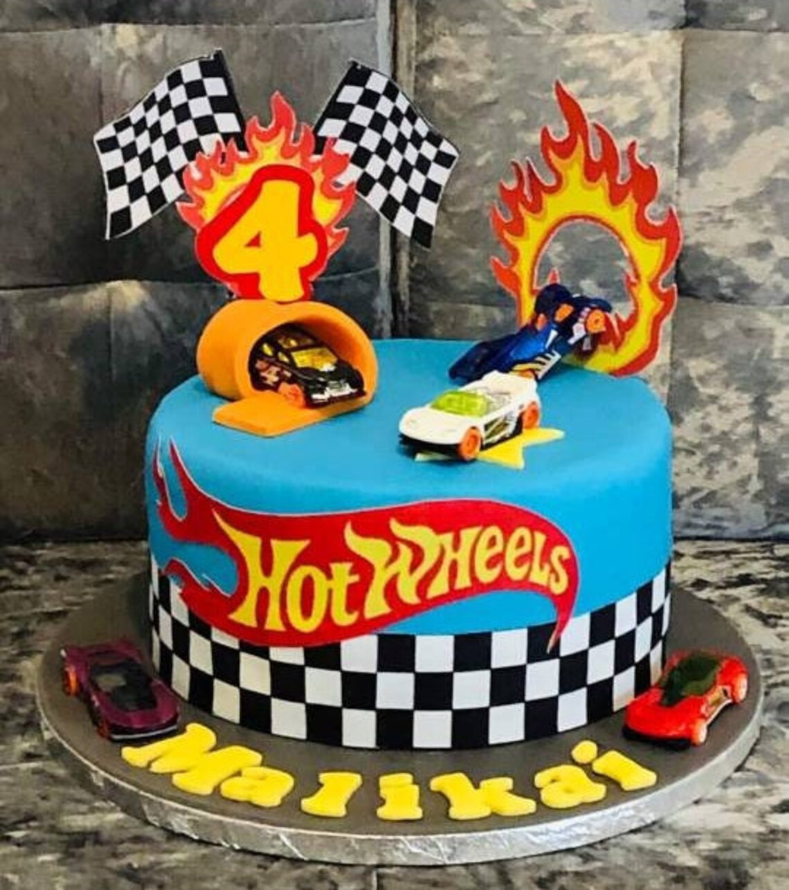 Fire Hoop/ Ring of Fire Hot Wheels Cake Topper With Stick - Etsy