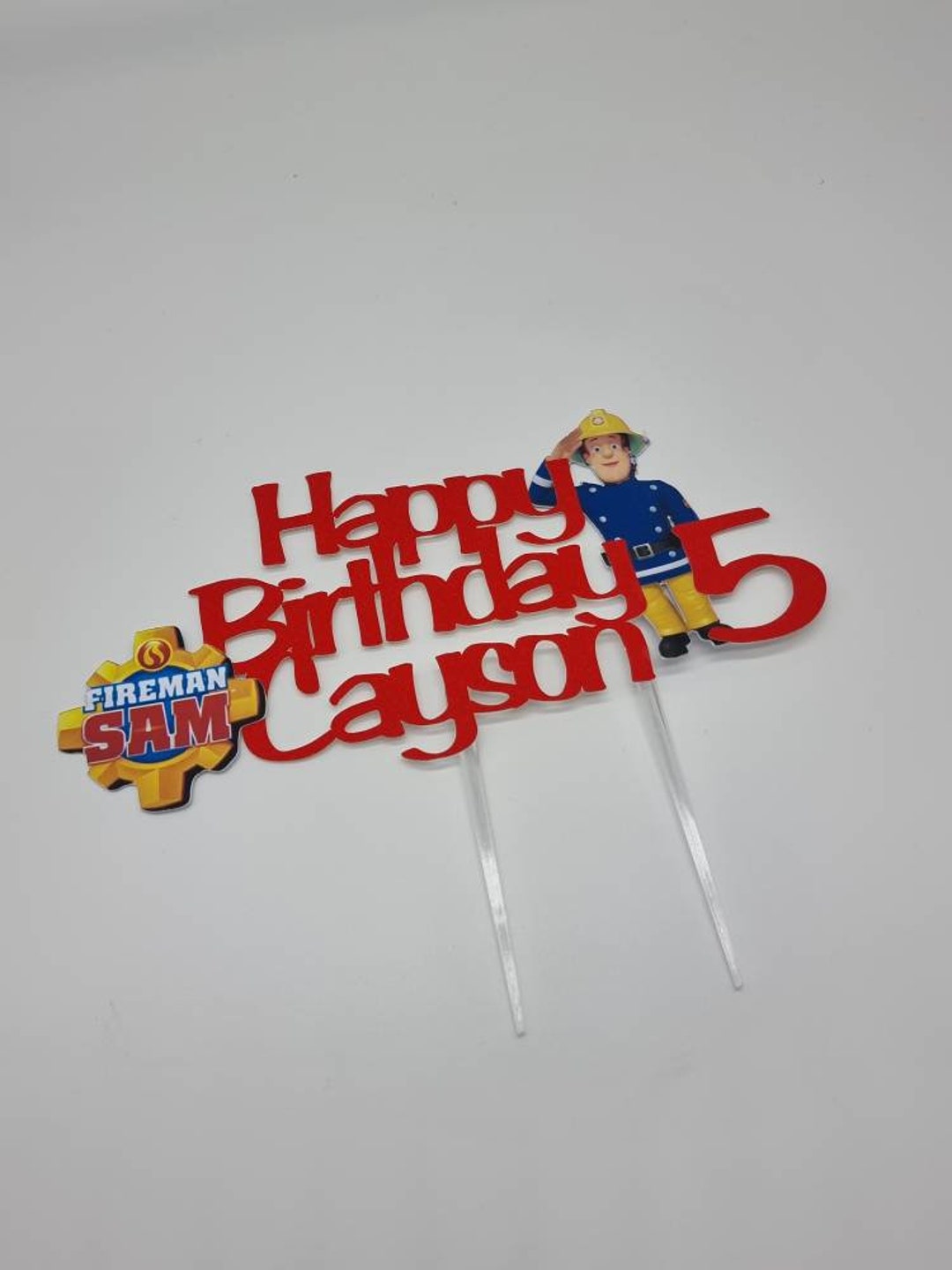 Fireman Sam Personalised Cake Topper - Etsy UK