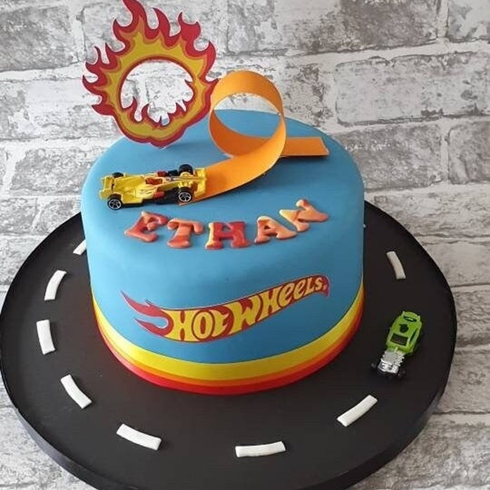Fire Hoop/ Ring of Fire Hot Wheels Cake Topper With Stick - Etsy