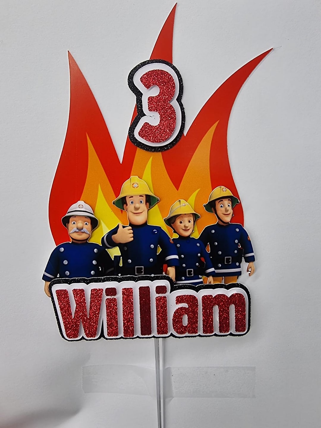 Fireman Sam Personalised Cake Topper 3d - Etsy UK