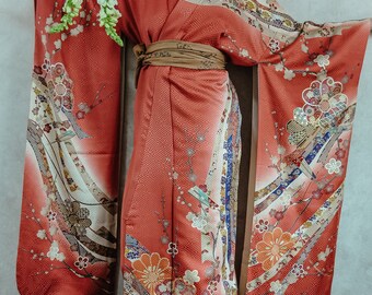 Furisode Silk Kimono - Etsy