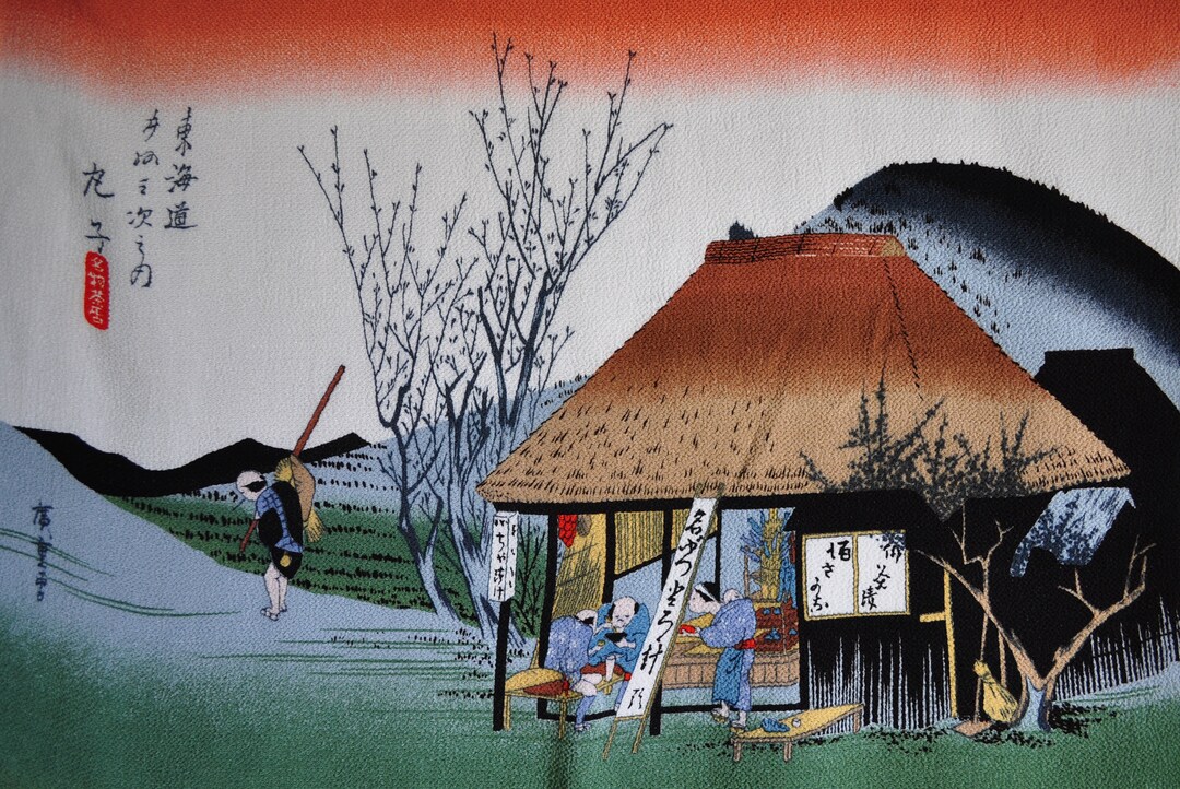 Hiroshige Tokaido Famous Teahouse Theme Furoshiki Wrapping Cloth - Etsy