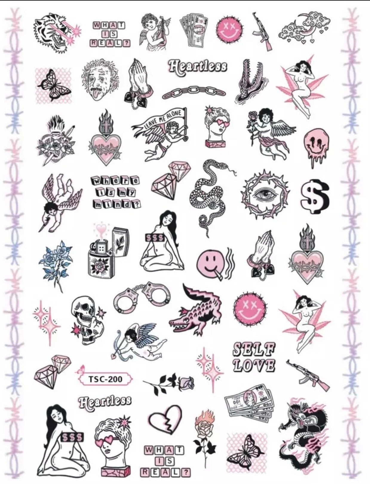 Cash Money Nail Stickers Nail Art Pink Dollar Spliff - Etsy