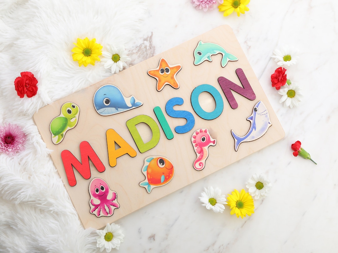 Ocean Animals Name Puzzle, Personalized Sea World Name Puzzle ...