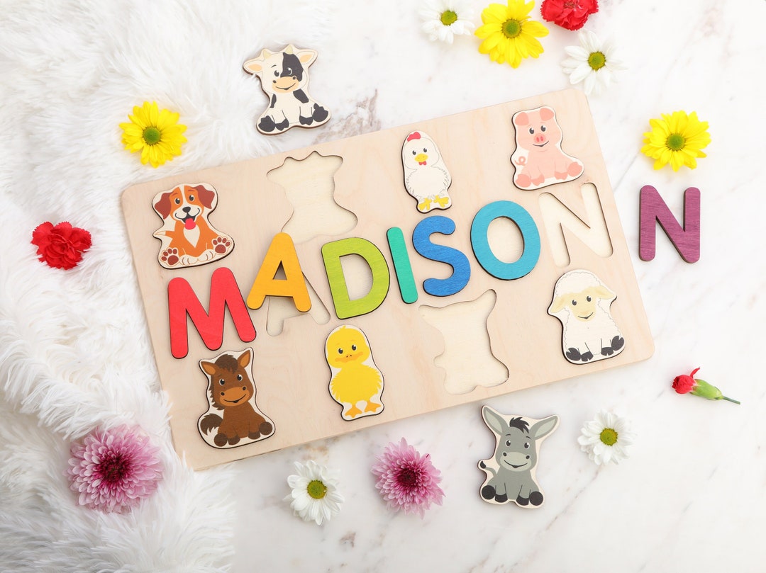 Farm Animals Name Puzzle, Personalized Farm Animals Name Puzzle ...