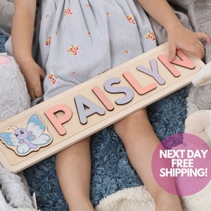Name Puzzle, Christmas Gift for Baby Girl, Wooden Toy, Personalized ...