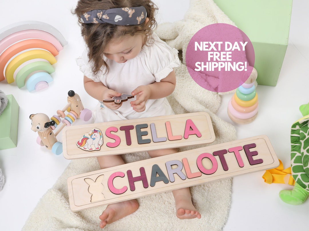 Personalized Name Puzzle New Baby Gift Wooden Toys Baby Shower ...