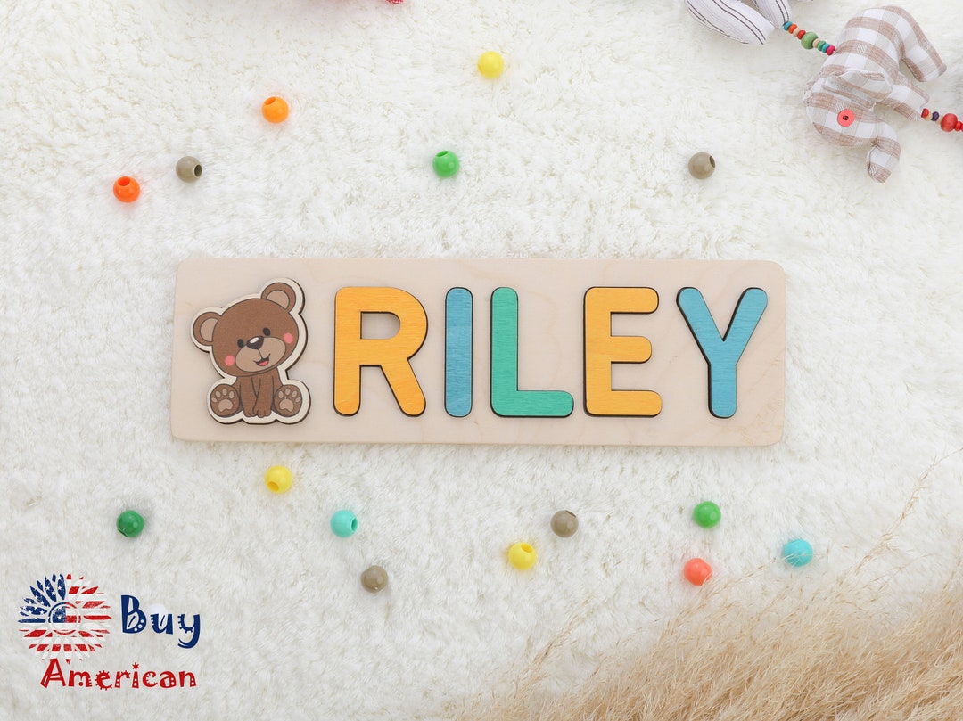 Riley Name Puzzle Teddy Bear Name Puzzle 1st 2nd 3rd - Etsy