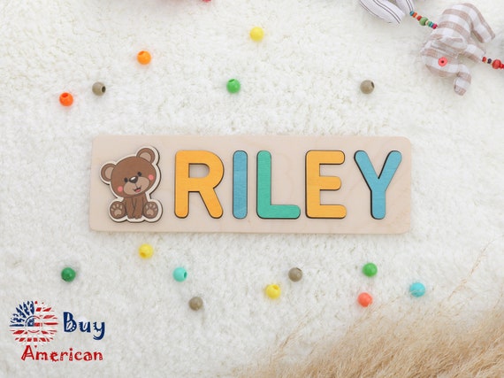 Riley Name Puzzle Teddy Bear Name Puzzle 1st 2nd 3rd | Etsy