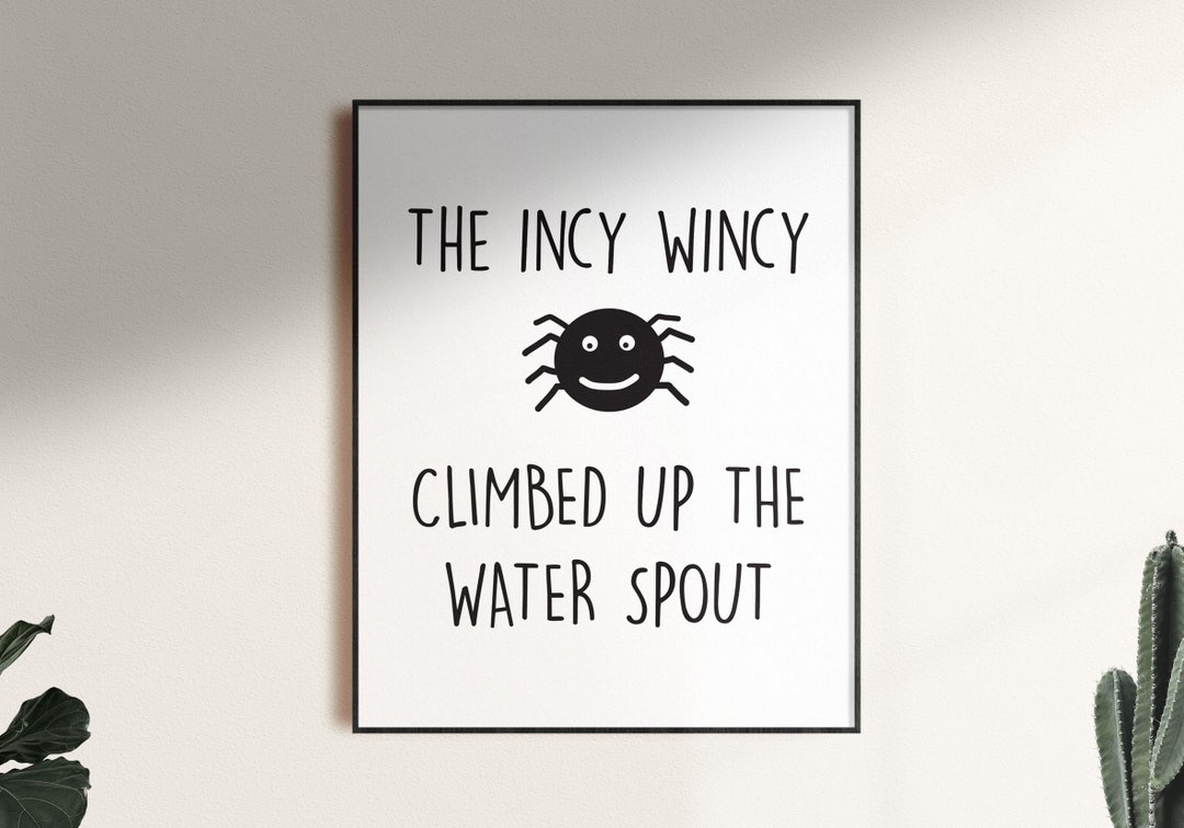 Incy Wincy Spider - Printable Nursery Rhyme Poster Art - Etsy