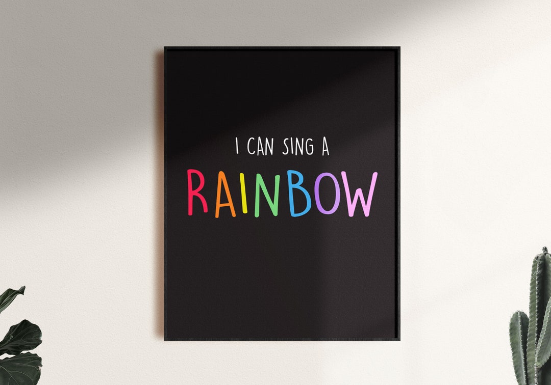 I Can Sing a Rainbow - Printable Nursery Rhyme Poster Art - Etsy