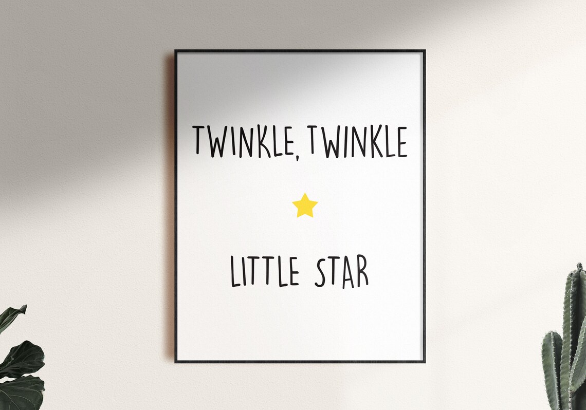 Twinkle Twinkle Little Star Printable Nursery Rhyme Poster | Etsy