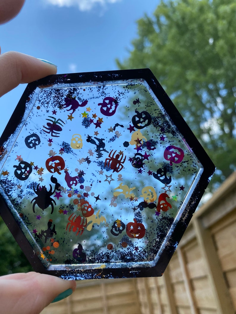 Halloween Octagon Resin Coasters - Etsy