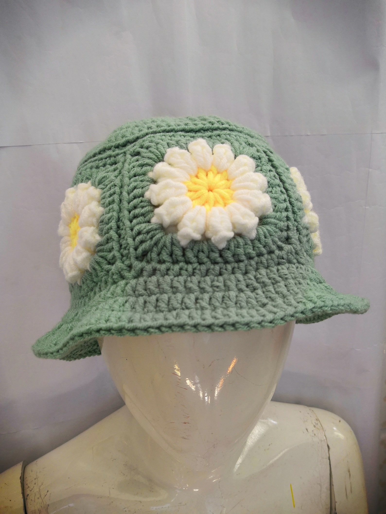 Crochet Daisy Bucket Hatcrochet Flower Bucket Hathand | Etsy