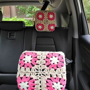 Car Headrest Covers,crochet Seat Headrest Cover,crochet Steering Wheel ...