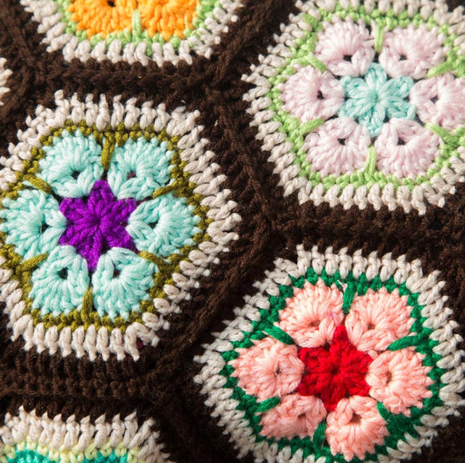 Crochet Blanket large Blanket Hand Crochetflower - Etsy