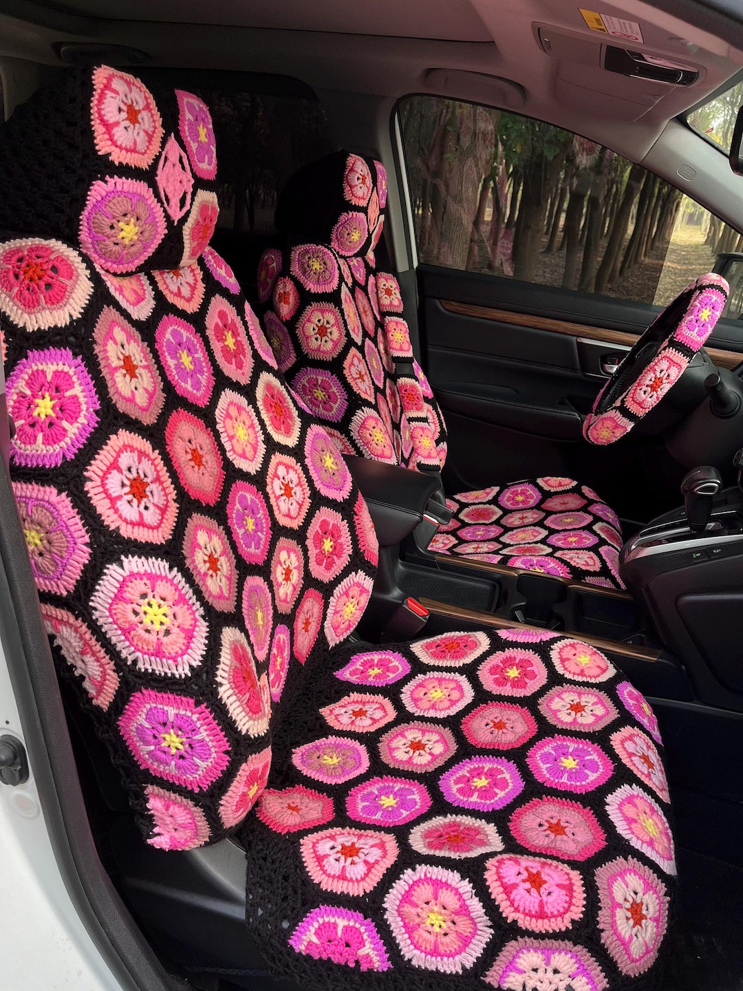 Crochet Car Seat Covers,handmade Crochet Galsang Flower Seat Cover,car ...