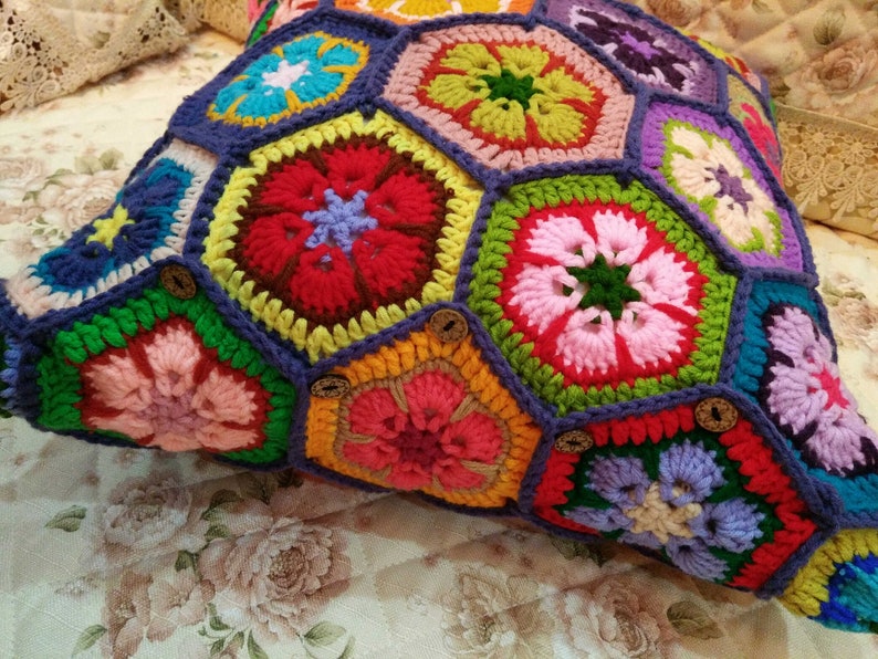 Handmade Crochet /granny Square Cushion Cover / Home Hecor / - Etsy Handmade Crochet /granny Square Cushion Cover / Home Hecor / - Etsy