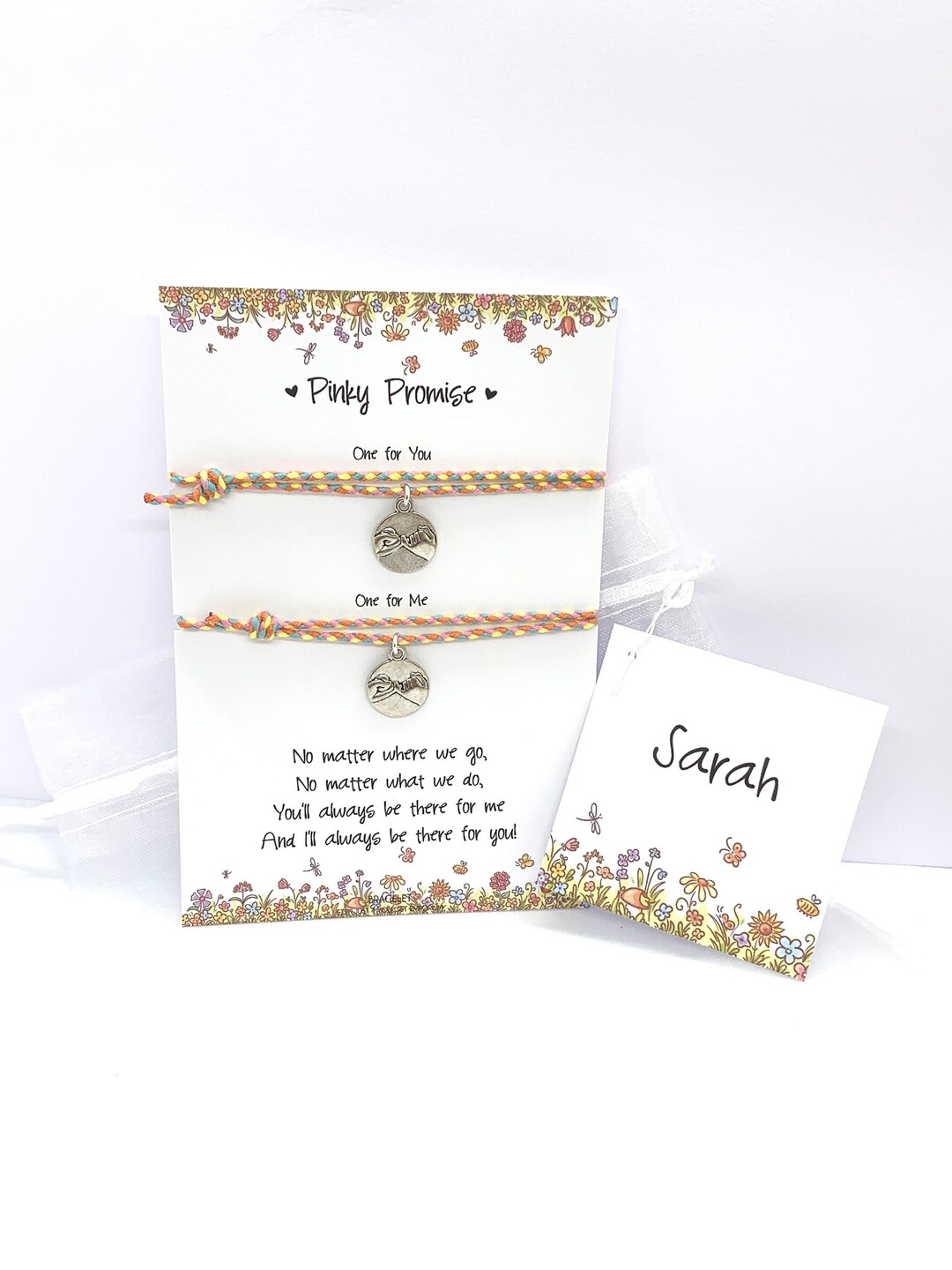 Friendship Bracelet for a Couple or Best Friend Personalised Cord Pinky ...