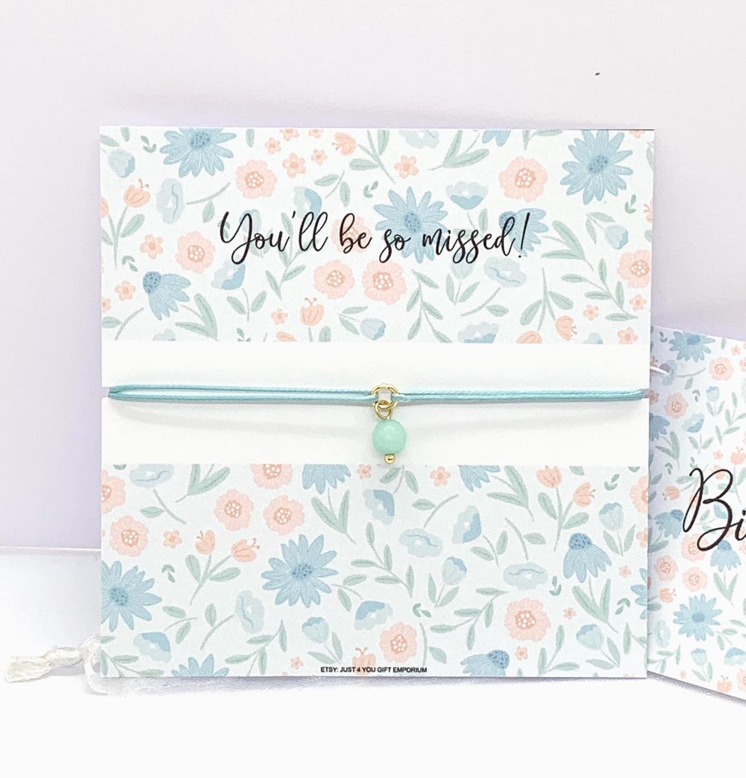 You'll Be Missed Farewell Gemstone Bracelet Personalised Leaving Good ...