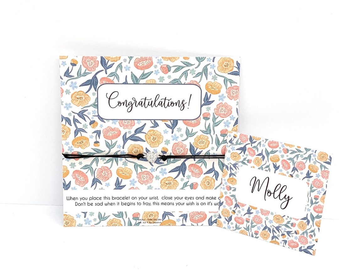 Congratulations Wish Bracelet Gift Personalised Cord Friendship ...