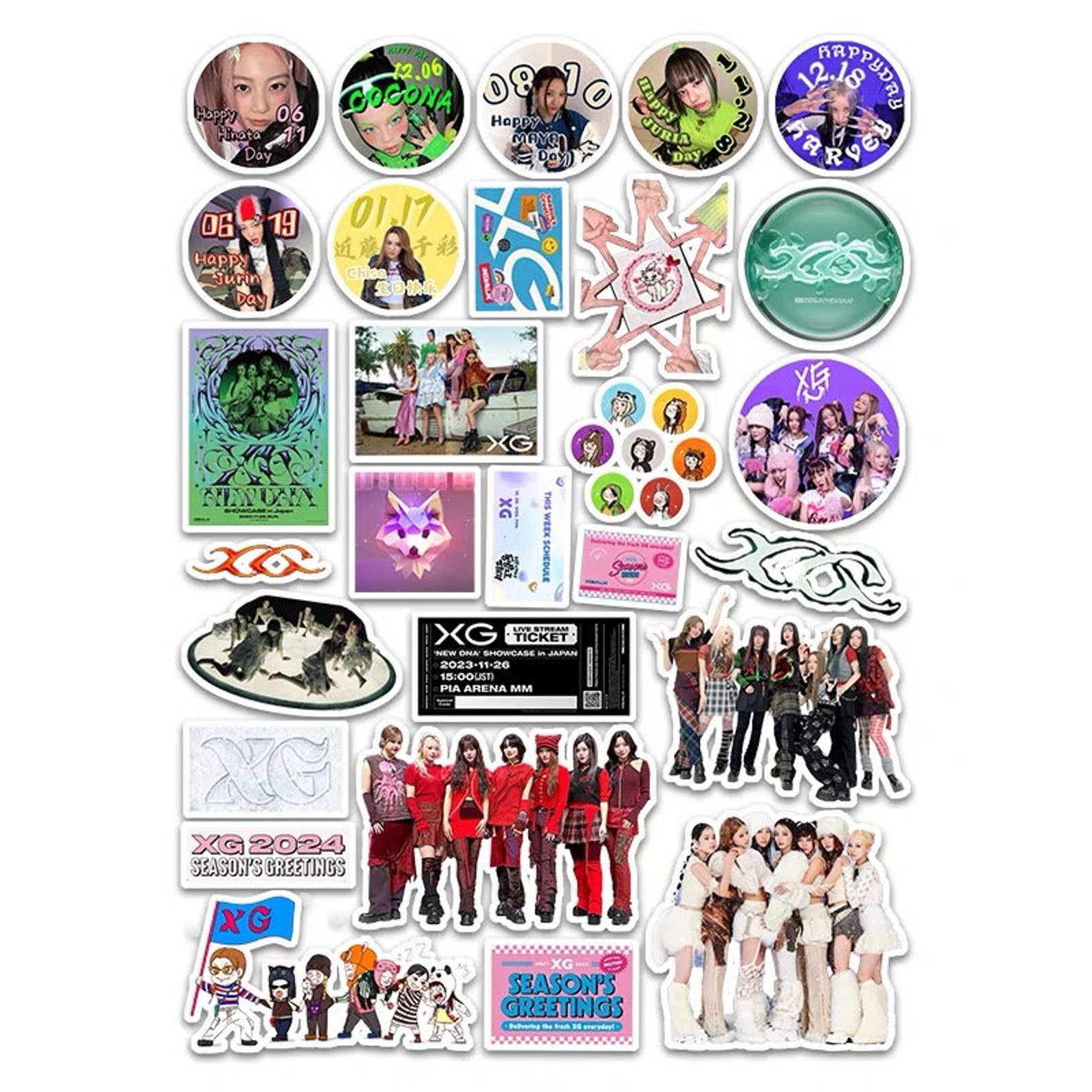 XG Sticker/ K-pop /jurin Chisa Cocona Hinata Maya Juria Harvey / Alphaz ...