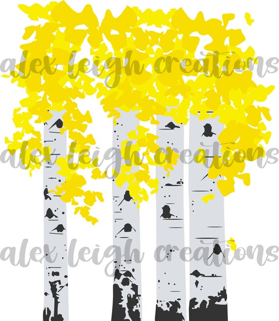 Aspen Trees SVG Vector File Instant Digital Download | Etsy