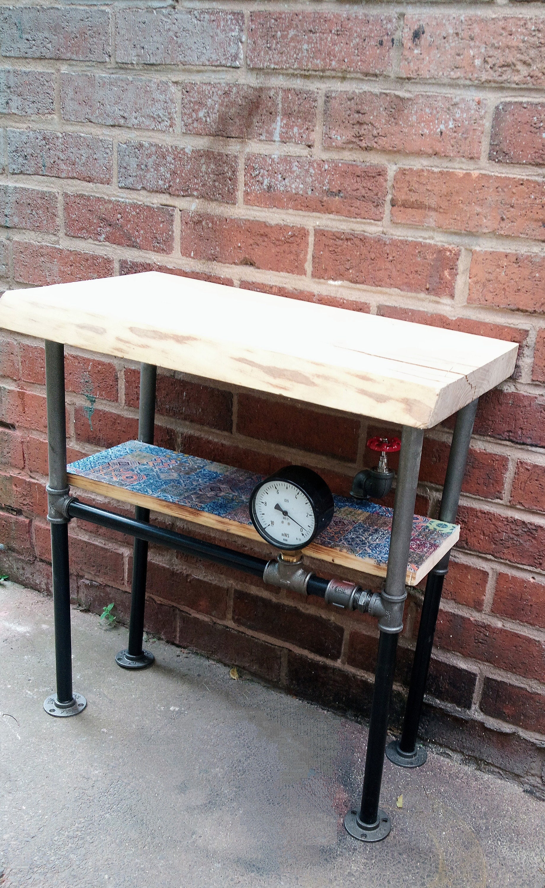 Steampunk Industrial Oak Coffee Table With Pipe Legs and Quirky Design ...