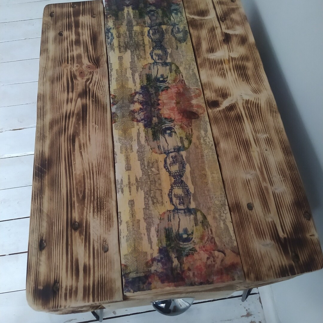 Steampunk Industrial Recycled Pallet Coffee Table With Metal Legs ...