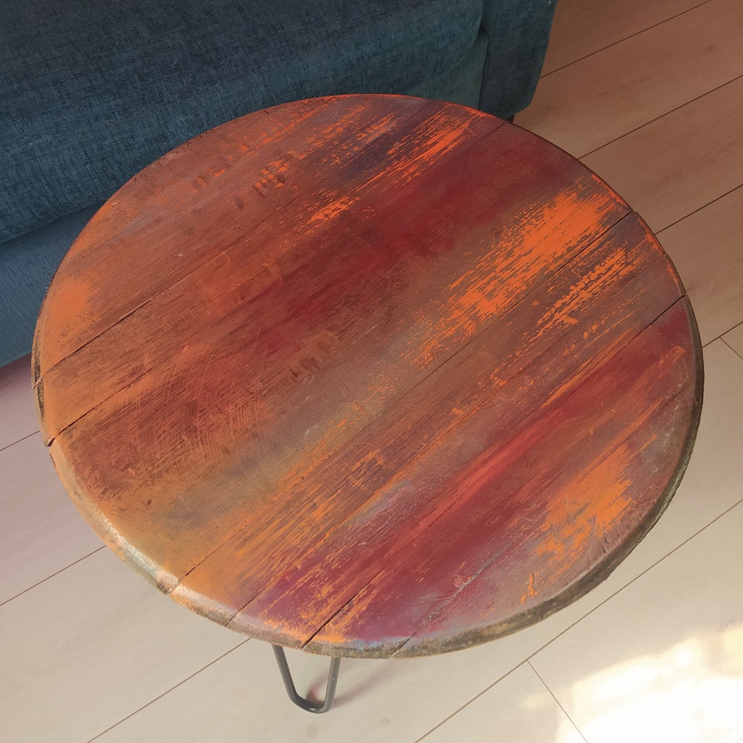 Unique Steampunk Industrial Coffee Table - Recycled Barrel Oak With ...