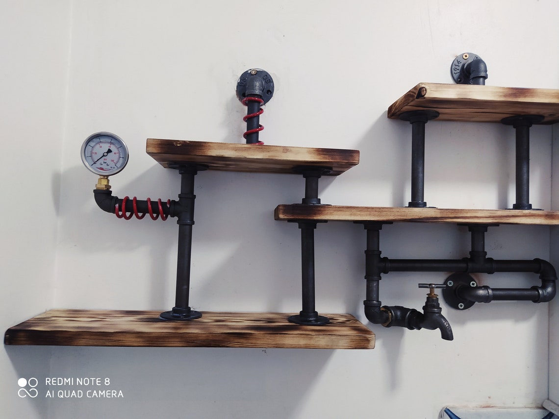 Steampunk shelves industrial retro | Etsy