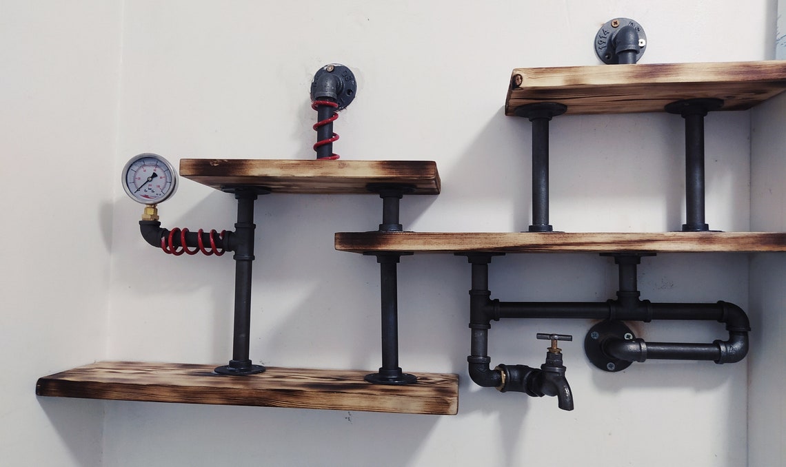 Steampunk shelves industrial retro | Etsy